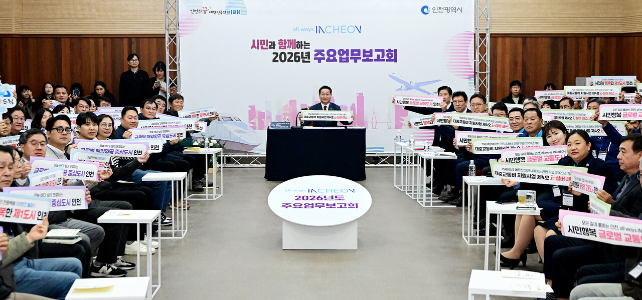 인천시, 광역 철도망 확충부터 도시 혁신까지…'All ways INCHEON' 주요업무보고회 개최